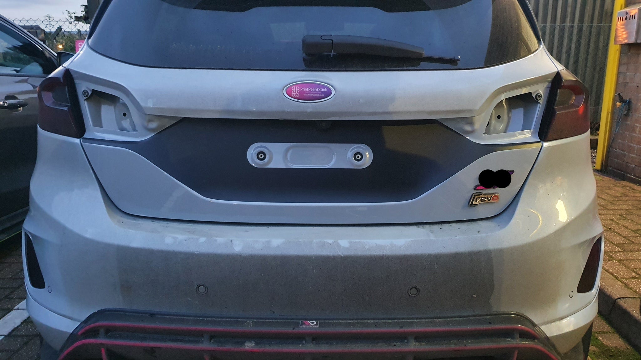 Fiesta Mk8 Extended Rear Licence Plate vinyl Decal – PrintPeel&Stick Ltd